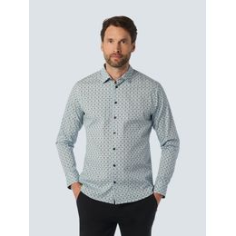 Langarmhemd NO EXCESS Gr. XL, N-Gr, blau (cloud) Herren Hemden mit Muster