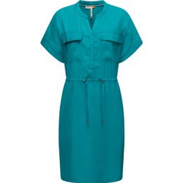 Blusenkleid Ragwear "Roisa" Gr. L (40), Normalgrößen, grün (flaschengrün) Damen Kleider stylisches Sommerkleid mit Bindeband