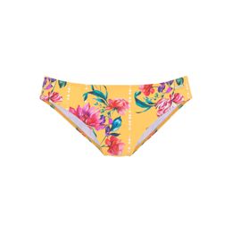 Bikini-Hose Sunseeker "Modern" Gr. 34, N-Gr, gelb (gelb-bedruckt) Damen Badehosen mit Blumendruck