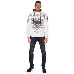 Kapuzensweatshirt Rusty Neal "Rusty Neal Sweater" Gr. L, grau Herren Sweatshirts mit rockigem Print