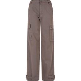 Stoffhose DEF "DEF Damen DEF Cargo Pants", Damen, Gr. L, US-Größen, grau, 100% Baumwolle, unifarben, loose fit, Hosen