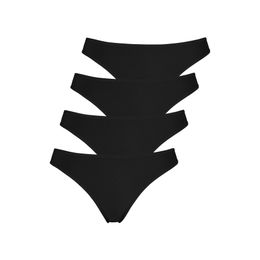 String Lascana, Damen, Gr. 32/34, schwarz, Obermaterial: 95% Baumwolle, 5% Elasthan, unifarben, körpernah, Unterhosen, aus elastischer Baumwolle