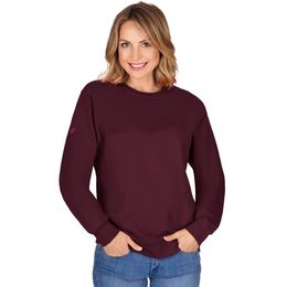 Sweatshirt TRIGEMA "TRIGEMA Sweatshirt", Damen, Gr. L, rot (sangria), 70% Baumwolle, 30% Polyester, Basic, Sweatshirts