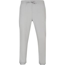 Stoffhose Urban Classics "Urban Classics Herren Tapered Jogger Pants", Herren, Gr. L, US-Größen, grau (lightasphalt), 75% Polyester, 19% Viskose, 6% Elasthan, unifarben, normal, Hosen