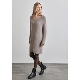 Strickkleid Street One Gr. 38, EURO-Größen, beige (mocha mel.) Damen Kleider knielang