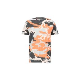 T-Shirt Alpha Industries "Alpha Industries Men - T-Shirts Backprint T Camo" Gr. L, orange (orange grau camo), Herren, Shell: 100% Cotton, Shirts