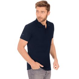 Poloshirt TRIGEMA "TRIGEMA Slim Fit aus DELUXE-Piqué" Gr. L, blau (navy) Herren Shirts