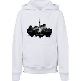 Kapuzenpullover F4NT4STIC "Cities Collection - Berlin skyline" Gr. 110/116, weiß, Mädchen, Obermaterial: 65% Baumwolle, 35% Polyester, Pullover, Print