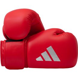 Boxhandschuhe adidas Performance "Speed 50" Gr. 10, rot (rot, weiß), Boxhandschuhe, 10, Obermaterial: 100% Kunstleder