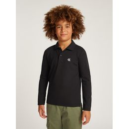 Langarm-Poloshirt Calvin Klein Jeans "LS ESSENTIAL POLO" Gr. 14 (164), schwarz (ck black) Jungen Shirts für Kinder bis 16 Jahre mit Logostickerei