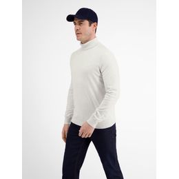 Rollkragenpullover Lerros "Lerros Rollkragenpullover, Flachstrick" Gr. L, blau (classic navy) Herren Pullover