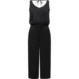 Jumpsuit Ragwear "Suky", Damen, Gr. L (40), Normalgrößen, grau (ash), Obermaterial: 80% Viskose, 20% Polyester, casual, figurumspielend 7/8-Länge, V-Ausschnitt, ohne Ärmel angeschnitten,mit Umschlag, Overalls, schicker, langer Damen Overall mit Tunnelzug