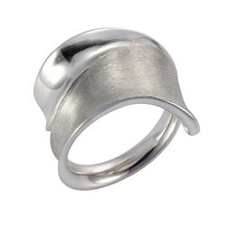 Fingerring Vivance "925 Silber rhodiniert glanz matt" Fingerringe Gr. 052 (16,6), Silber 925 (Sterlingsilber), weiß Damen Silberring Handschmuck (Ringe)