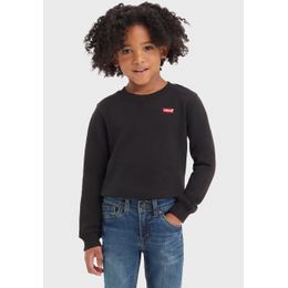 Sweatshirt LEVI'S KIDS "LOGO CREWNECK SWEATSHIRT" Gr. 3 (98), schwarz (meteorite), Jungen, Obermaterial: 60% Baumwolle, 40% Polyester, Sweatshirts, for BOYS