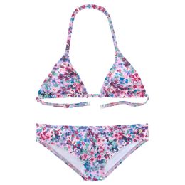 Triangel-Bikini s.Oliver Gr. 170/176, N-Gr, lila (lila-bedruckt) Kinder Bikini-Sets mit sommerlichem Blumendruck