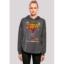 Kapuzenpullover F4NT4STIC "Stranger Things Comic Cover Netflix TV Series" Gr. L, grau (charcoal) Damen Pullover Premium Qualität