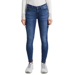 Skinny-fit-Jeans Tom Tailor Denim "JONA" Gr. 27, Länge 32, blau (clean mid stone blue denim) Damen Jeans