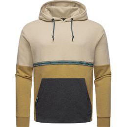 Hoodie Ragwear "Blocky Hoody" Gr. 4XL (60), beige (sand) Herren Sweatshirts Sportlicher Kapuzenpullover mit Blockstreifen