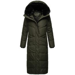Steppmantel Navahoo "Hingucker XIV", Damen, Gr. 5XL (50), dunkelgrün, Obermaterial: 100% Polyester, Futter: 100% Polyester, Wattierung: 100% Polyester, gerade ca. Mitte Wade, hoch geschlossener Ausschnitt, eng Rippstrickbündchen, Mäntel, Damen Wintermantel mit abnehmbaren Kunstfellkragen