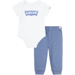 Body & Hose LEVI'S KIDS "LVN BATWING BODYSUIT SET" Gr. 1 (56), weiß (egret) Baby KOB Set-Artikel UNISEX