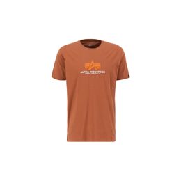 T-Shirt Alpha Industries "Alpha Industries Men - T-Shirts Basic T Rubber" Gr. L, braun (hazel braun), Herren, Obermaterial: 90% Baumwolle, 10% Polyester, Shirts