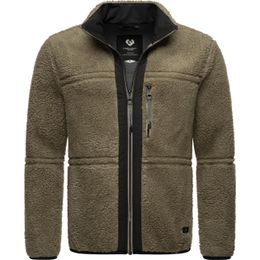 Plüschjacke Ragwear "Noory", Herren, Gr. M (50), braun, Plüsch, Material: 100% Polyester, sportlich, gerade hüftlang, hoch geschlossener Ausschnitt, Langarm Ärmel ohne Ärmelschlitz abgesteppte Kante, Jacken, Herren Basic Teddy-Fleece Jacke