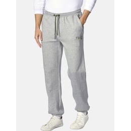 Jogginghose Jan Vanderstorm "Jogginghose IVARULF" Gr. 5XL, N-Gr, grau (silbergrau melange) Herren Hosen