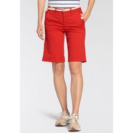 Chinoshorts DELMAO Gr. 34, N-Gr, rot, Damen, Web, Obermaterial: 98% Baumwolle, 2% Elasthan, Hosen