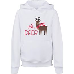 Kapuzenpullover F4NT4STIC "Christmas Deer" Gr. 110/116, weiß, Mädchen, Obermaterial: 65% Baumwolle, 35% Polyester, Pullover Hoodie, Premium Qualität, Rock-Musik, Band