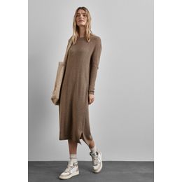 Strickkleid Street One Gr. 40, EURO-Größen, braun (rich mocha mel.) Damen Kleider soft und trageangenehm