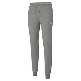 Sporthose Puma "Classics Jogginghose mit Bündchen Herren" Gr. L, Normalgrößen, grau (medium gray heather) Herren Hosen