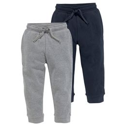 Sweathose Kidsworld "2er Pack Jogginghosen" Gr. 116/122, N-Gr, blau (graumeliert, marine) Jungen Hosen immer eine passende Hose dabei