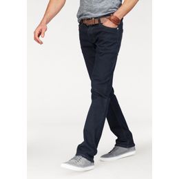 Straight-Jeans John Devin Gr. 40, Länge 36, blau (dunkelblau) Herren Jeans gerade Beinform, mit Used-Waschung, niedrige Leibhöhe