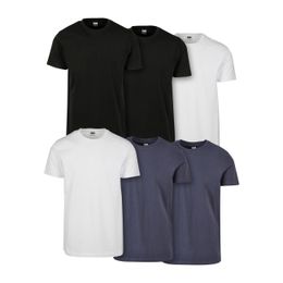 T-Shirt Urban Classics "Urban Classics Herren Basic Tee 6-Pack" Gr. 4XL, bunt (blk/blk/wht/wht/nvy/nvy) Herren Shirts