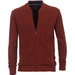 Strickjacke Casamoda "Casamoda Strickjacke uni", Herren, Gr. 4XL, orange (dunkelorange), 100% Baumwolle, Strickjacken