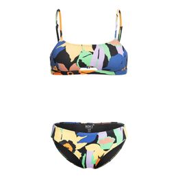 Bandeau-Bikini Roxy "Color Jam" Gr. L, Cup B, schwarz (anthracite flower jammin) Damen Bikini-Sets