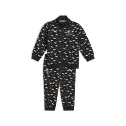 Sportanzug Puma "BMW M Motorsport Jogging-Set mit Allover-Print Klein Kinder" Gr. 62, schwarz, Kinder, Obermaterial: 68% Baumwolle, 32% Polyester; Rippe: 97% Baumwolle, 3% Elasthan, Sportanzüge