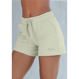 Relaxshorts BENCH. LOUNGEWEAR, Damen, Gr. 32/34, N-Gr, grün (pistazie), angeraute Sweatware, Obermaterial: 95% Baumwolle, 5% Elasthan, unifarben, sportlich, bequem kurz, Hosen, mit aufgesetzten Taschen, Loungeanzug