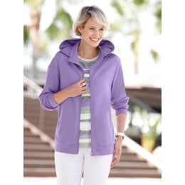 Shirtjacke Classic Basics "Sweatjacke" Gr. 46, lila (lavendel) Damen Shirts