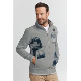 Sweatjacke FQ1924 "FQ1924 FQMagnus" Gr. XXL, grau (zink mix) Herren Sweatjacken