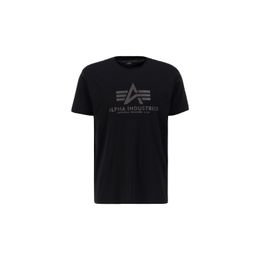 T-Shirt Alpha Industries "Alpha Industries Men - T-Shirts Basic T Carbon" Gr. L, schwarz (schwarz, schwarz), Herren, Shell: 100% Cotton, Shirts