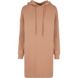 Shirtkleid Urban Classics "Urban Classics Damen Ladies Organic Oversized Terry Hoody Dress" Gr. 5XL, US-Größen, gelb (amber) Damen Kleider