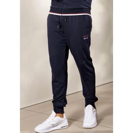 H.I.S. Sweathose H.I.S Gr. 44/46 (S), N-Gr, blau (navy), Herren, Sweatware, Obermaterial: 60% Baumwolle, 40% Polyester, Hosen, mit kleinem Logodruck