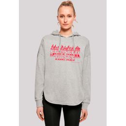 Kapuzenpullover F4NT4STIC "Stranger Things Flames Netflix TV Series" Gr. L, grau Damen Pullover Premium Qualität