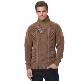 Strickpullover Rusty Neal Gr. L, braun (camelfarben) Herren Pullover mit trendigem Strickmuster