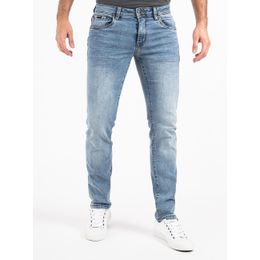 Slim-fit-Jeans PEAK TIME "Mailand" Gr. 30, Länge 34, blau (hellblau) Herren Jeans 5-Pocket-Jeans mit super hohem Stretch-Anteil