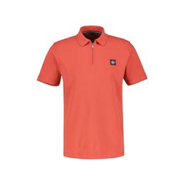 Poloshirt Lerros "Lerros", Herren, Gr. M, rot (deep coral rot), 80% Baumwolle, 20% Polyester, ohne Ausschnitt, Shirts