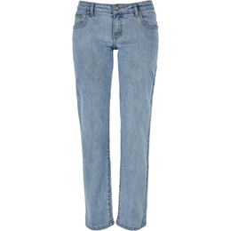 Bequeme Jeans Urban Classics "Urban Classics Damen Ladies Low Waist Straight Denim Pants" Gr. 27, Normalgrößen, blau (tinted lightblue washed) Damen Jeans