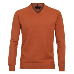 Strickpullover Casamoda "Casamoda Pullover uni" Gr. L, orange Herren Pullover