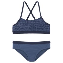 Bustier-Bikini Bench. Gr. 158/164, N-Gr, blau (marine bedruckt) Kinder Bikini-Sets in sportlichem Design